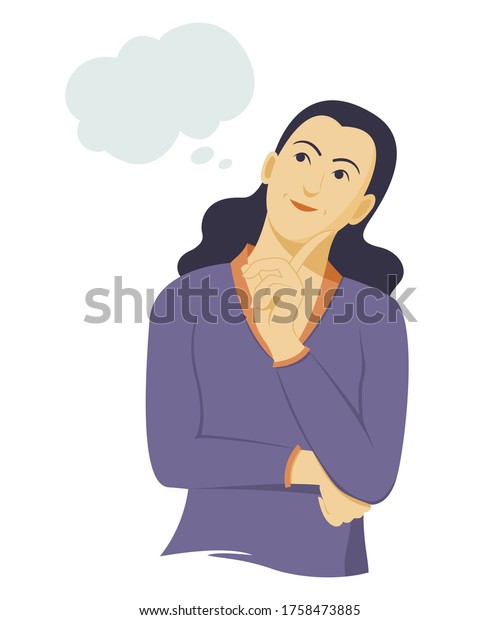 Woman Thinking Good Idea Stock Vector (Royalty Free) 1758473885