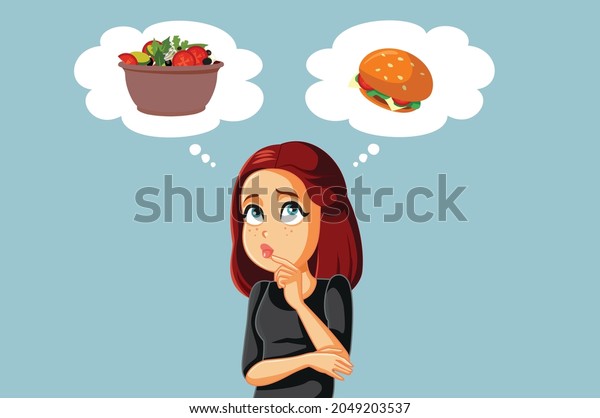 Woman Thinking What Eat Vector Illustration Stock Vector (Royalty Free ...