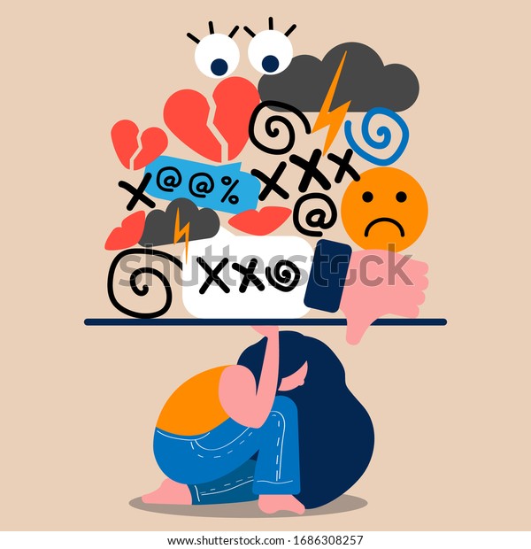 Woman Trying Withstand Onslaught Profanity Sexual Stock Vector Royalty Free 1686308257