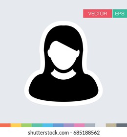 User Icon Woman Female Vector Flat Stock Vector (Royalty Free) 542992795