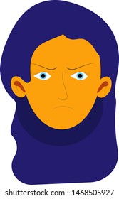 Womans Face Character Isolated Vector Illustration Stock Vector ...