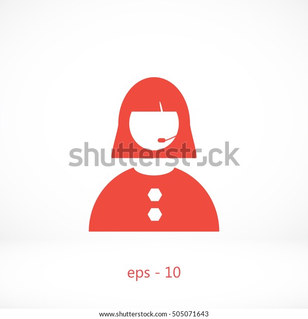 Womans Face Icon Flat Design Best Stock Vector (Royalty Free) 505071643