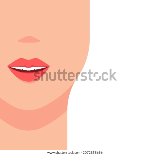 Womans Face Neck Front View Smile Stock Vector (Royalty Free ...