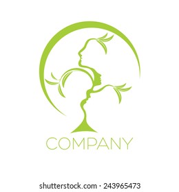 Womans Face Tree Logo Stock Vector (Royalty Free) 243965473 | Shutterstock