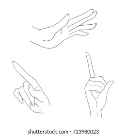 Womans Hand Gesture Sign One Finger Stock Vector (Royalty Free ...