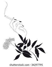 Womans Hand Holding Cigarette Stock Vector (Royalty Free) 34297795 ...