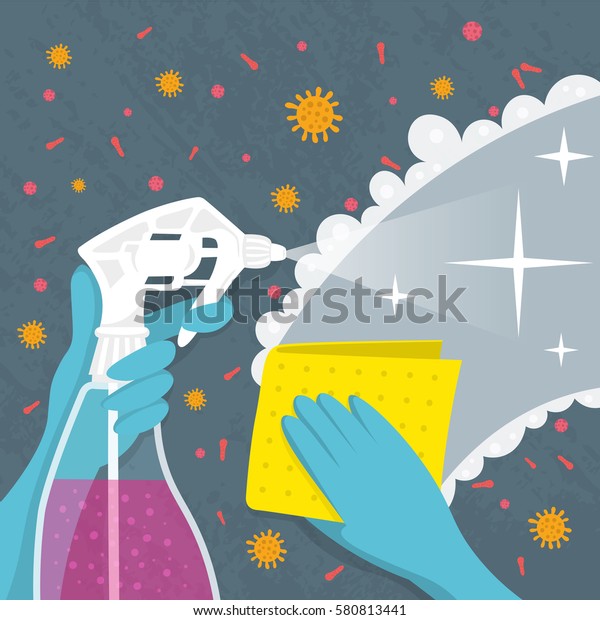 Womans Hand Holding Yellow Rag Cleaning Stock Vector (Royalty Free ...