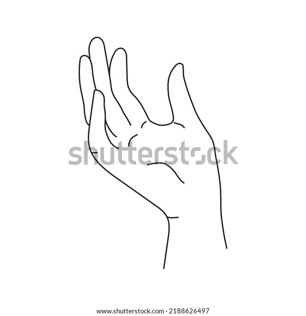 Womans Hand Stretching Palm Female Hand Stock Vector (Royalty Free ...