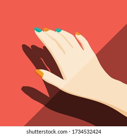 Womans Hand Under Shade Summer Stock Vector (Royalty Free) 1734532424 ...