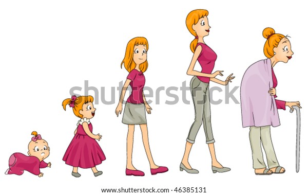 Womans Life Stages Vector Stock Vector Royalty Free 46385131