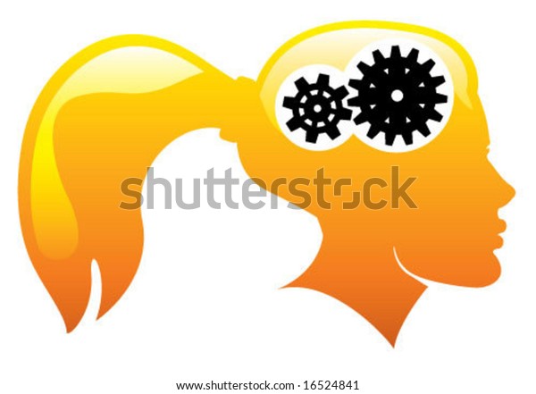 Womans Mind Glossy Icon Stock Vector (Royalty Free) 16524841