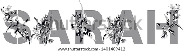 Womans Name Sarah Font Composition Named Stock Vector (Royalty Free ...