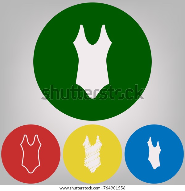Womans Swimsuit Sign Vector 4 White Stock Vector (Royalty Free ...