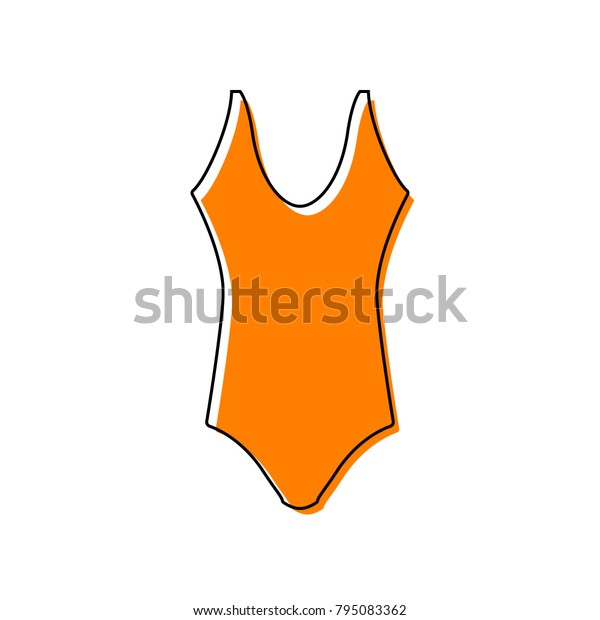 Womans Swimsuit Sign Vector Black Line Stock Vector (Royalty Free ...