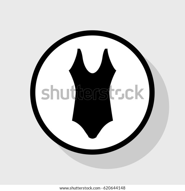 Womans Swimsuit Sign Vector Flat Black Stock Vector (Royalty Free ...