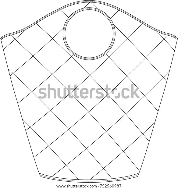 Womans Tote Bag Technical Drawing Stock Vector (Royalty Free) 752560987