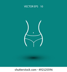 Womans Waist Icon Flat Design Best Stock Vector (Royalty Free ...