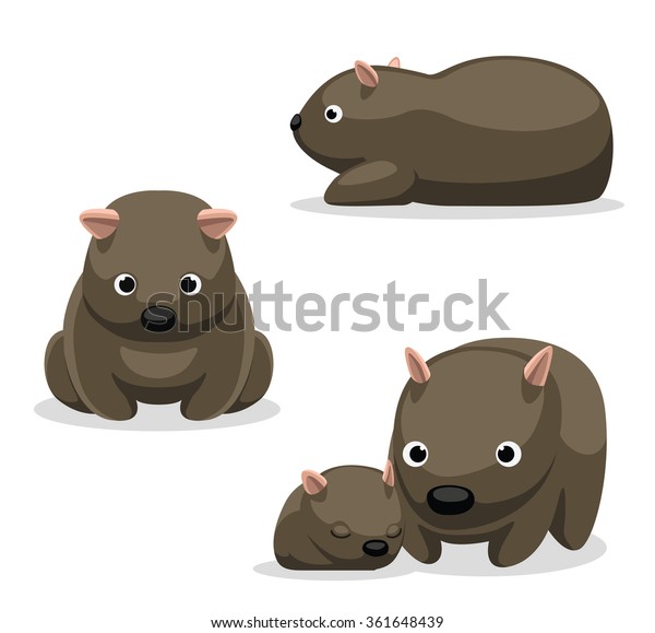 Wombat Cartoon Vector Illustration 2 Stock Vector (Royalty Free ...