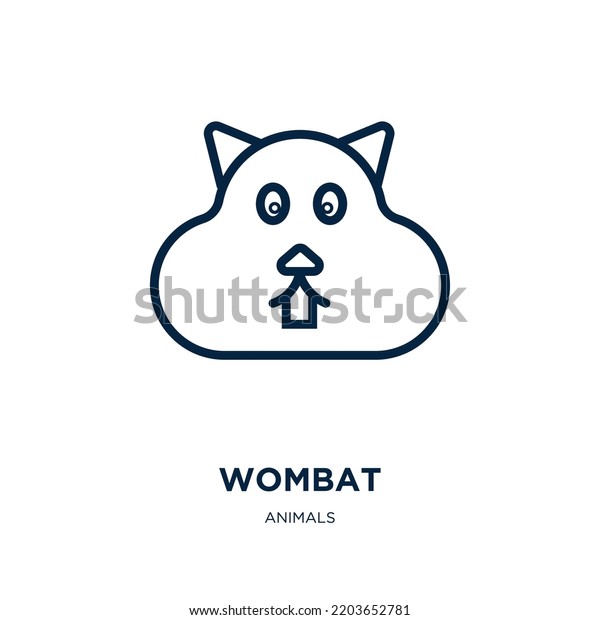 Wombat Icon Animals Collection Thin Linear Stock Vector (Royalty Free ...