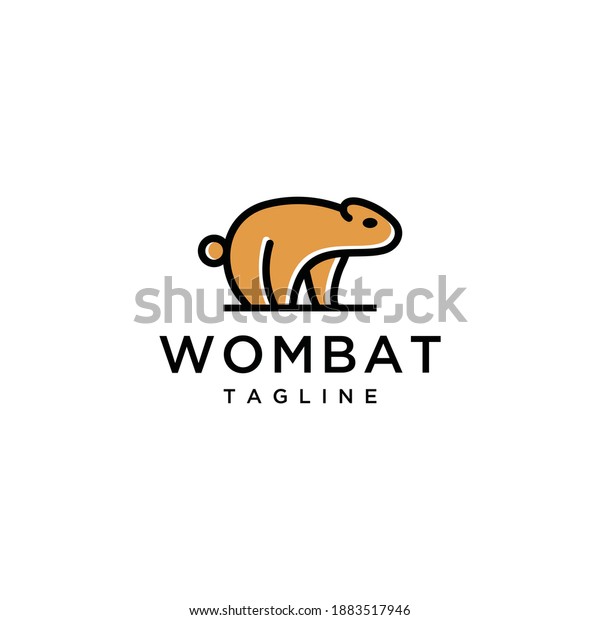 Wombat Line Logo Graphic Design Stock Vector (Royalty Free) 1883517946