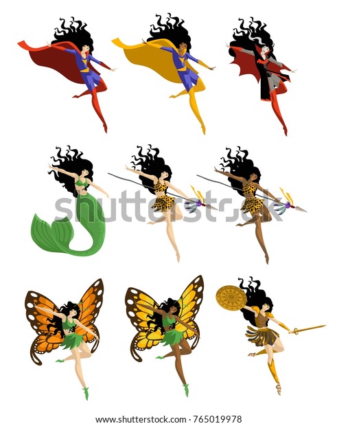 Women Characters Collection Stock Vector (Royalty Free) 765019978