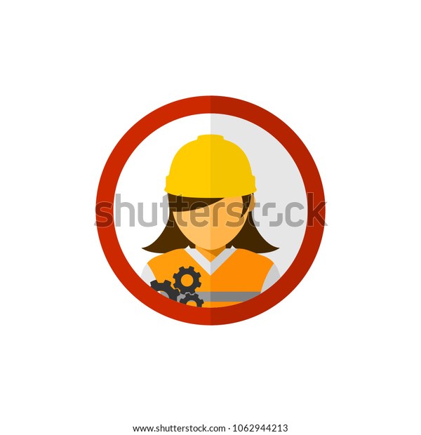 Women Construction Worker Circle Avatar Vector Stock Vector (Royalty ...