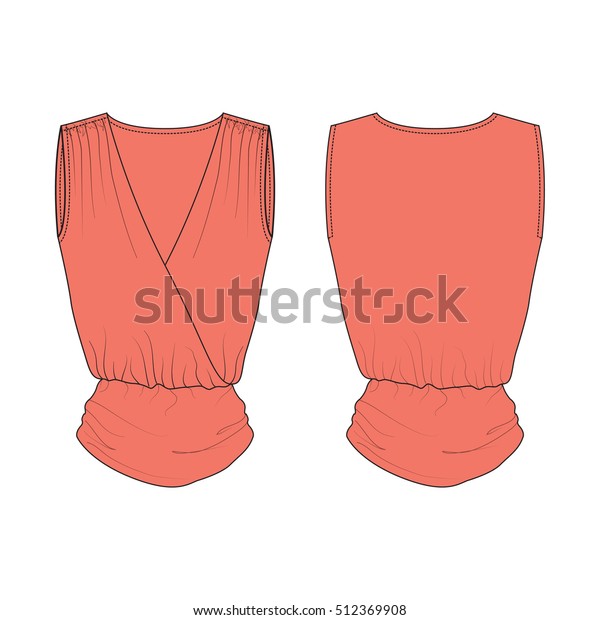 Women Cotton Blouse Vector Template Stock Vector (Royalty Free ...