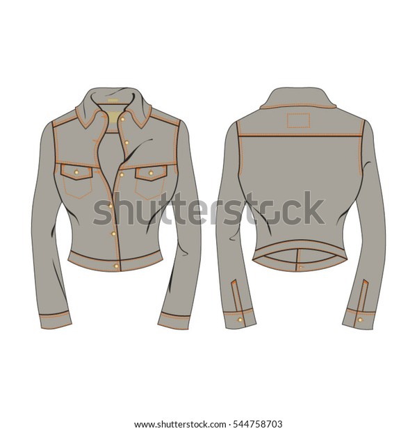 Women Denim Jacket Template Stock Vector (Royalty Free) 544758703 ...