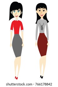 Women Front View Stock Vector (Royalty Free) 766178842 | Shutterstock