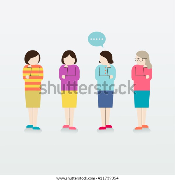 Women Gather Around Together Vector Design Stock Vector (Royalty Free ...