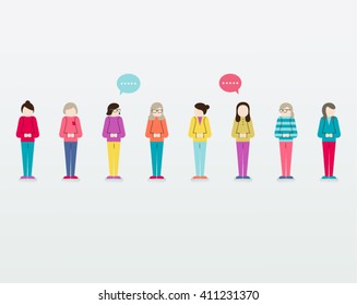 Women Gather Together Vector Design Stock Vector (Royalty Free ...
