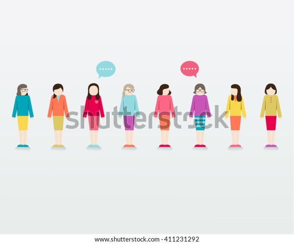 Women Gather Together Vector Design Stock Vector (Royalty Free) 411231292