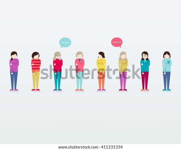 Women Gather Together Vector Design Stock Vector (Royalty Free) 411231334