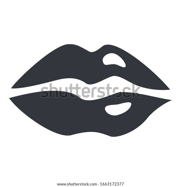 Women Lips Vector Black Kiss Icon Stock Vector (Royalty Free ...