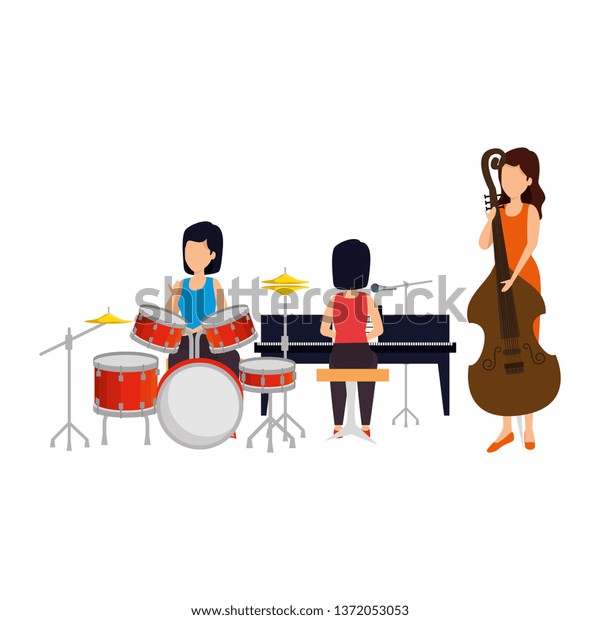 Women Playing Musical Instruments Stock Vector (Royalty Free ...