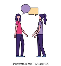 Women Talking Speech Bubble Conversation Stock Vector (Royalty Free ...
