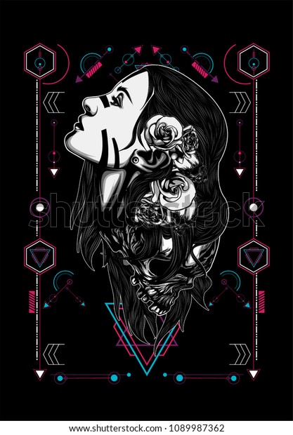 Women Tattoo Stock Vector (Royalty Free) 1089987362 | Shutterstock