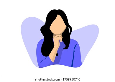 Women Thinking Concept Flat Design Vector Stock Vector (Royalty Free ...