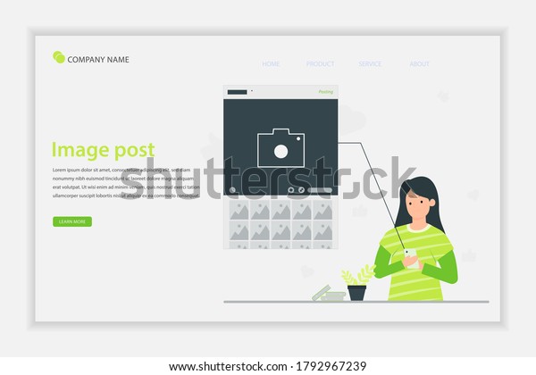 Women Using Social Media Post Their Stock Vector (Royalty Free ...