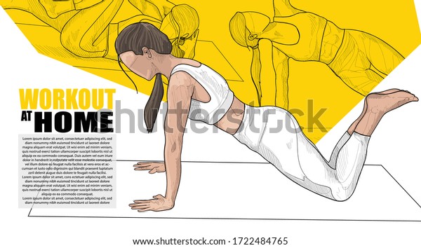 women workout vector illustration. workout poster design. sport background