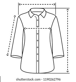 Womens Blouse Size Chart Vector Flat Stock Vector (Royalty Free ...