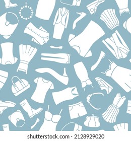 Womens Clothing Vector Background Seamless Pattern Stock Vector ...