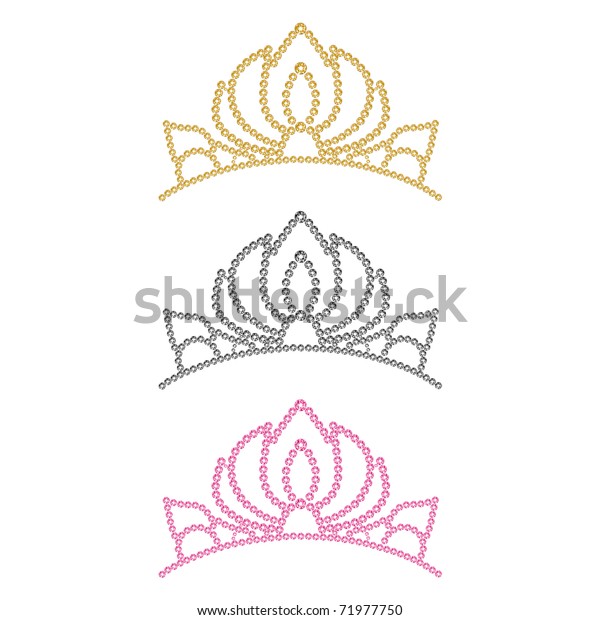 Womens Crown Set Three Colors Vector Stock Vector (Royalty Free ...
