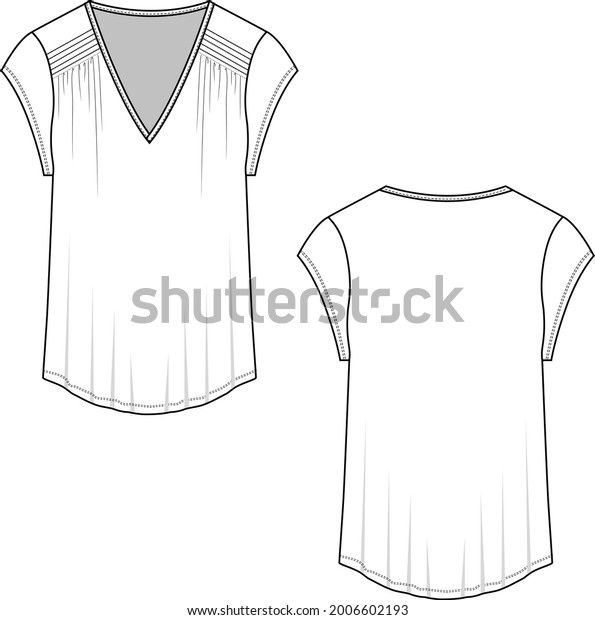 Womens Deep V Neck Shoulder Fancy Stock Vector (Royalty Free ...