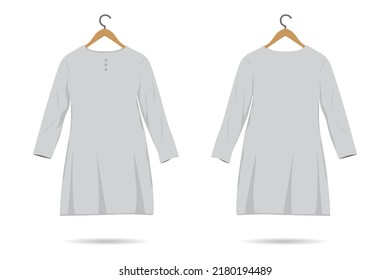 Womens Dress Front Back View Vector Stock Vector (Royalty Free ...
