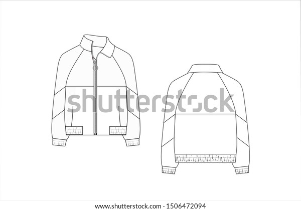 Womens Pea Coat Technical Drawing Vector Stock Vector (Royalty Free ...