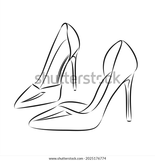 Womens Shoes Line Vector Illustration Stock Vector (Royalty Free ...