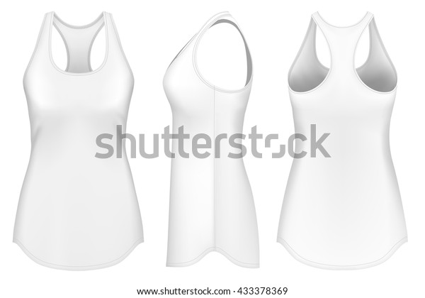 Womens Singlet Racer Back Fully Editable Stock Vector (Royalty Free ...