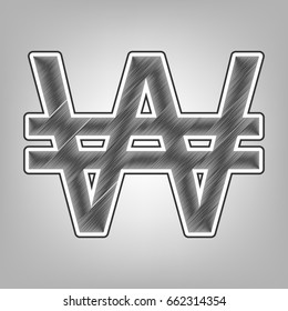 Won Sign Vector Pencil Sketch Imitation Stock Vector (Royalty Free ...