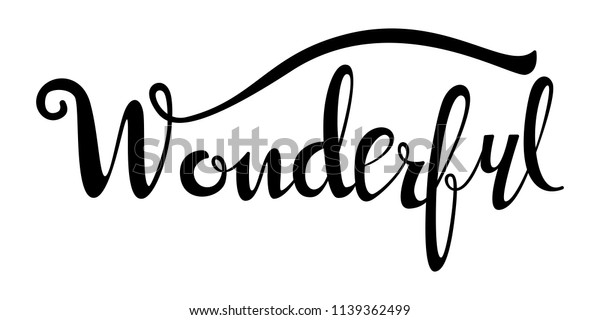 Wonderful Text Modern Calligraphy Vector Handwritten Stock Vector ...